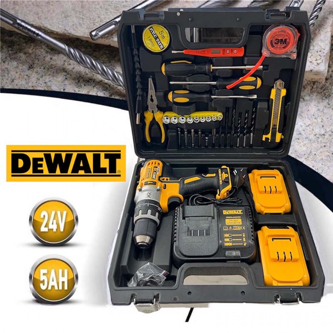 ΚΡΟΥΣΤΙΚΟ ΔΡΑΠΑΝΟΚΑΤΣΑΒΙΔΟ DEWALT 24V|5AH X2 ΜΠΑΤΑΡΙΕΣ
